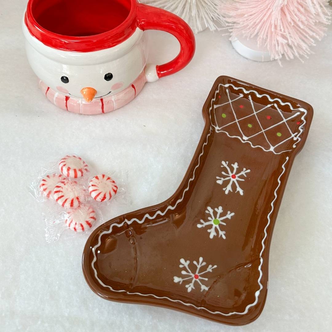 Gingerbread Christmas Stocking Dish – For Pete's Sake Pottery