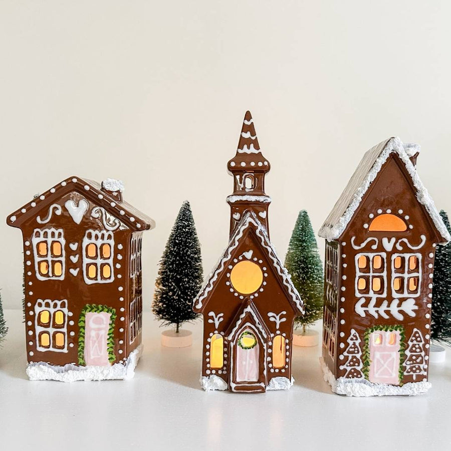 Gingerbread House Church Lantern – For Pete's Sake Pottery