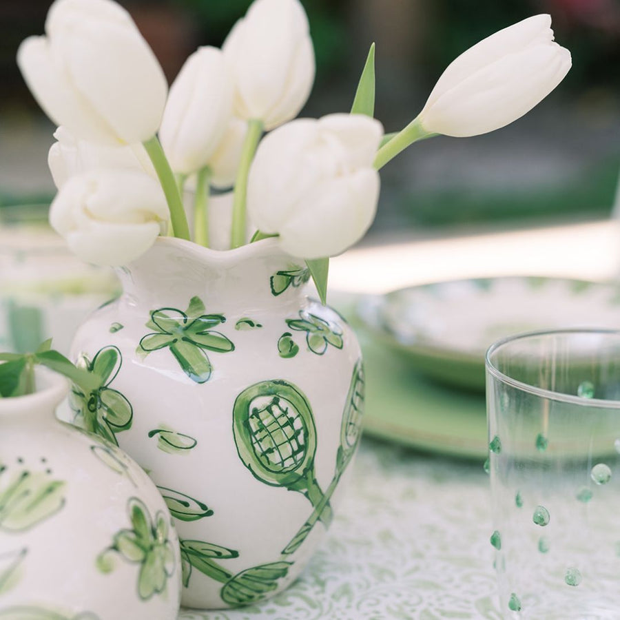 6" Scallop Reversible Ruffle Tennis Themed Vase – For Pete's Sake Pottery