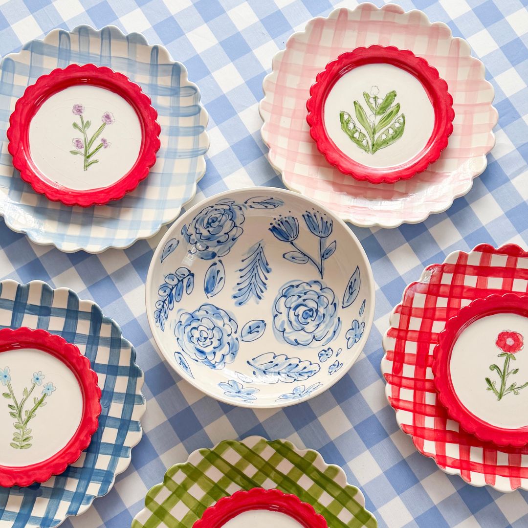 Woodland Floral Scallop Plate Set – For Pete's Sake Pottery