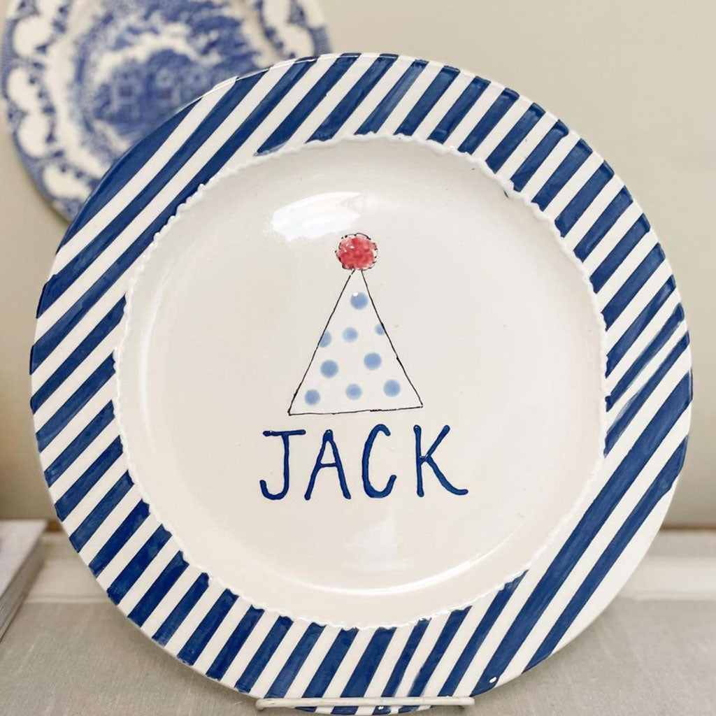 Birthday Hat Personalized Plate – For Pete's Sake Pottery