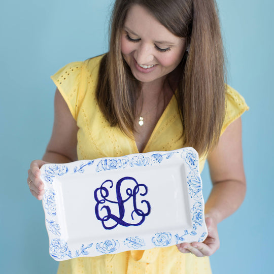 Monogram Rectangular Ruffle Platter – For Pete's Sake Pottery