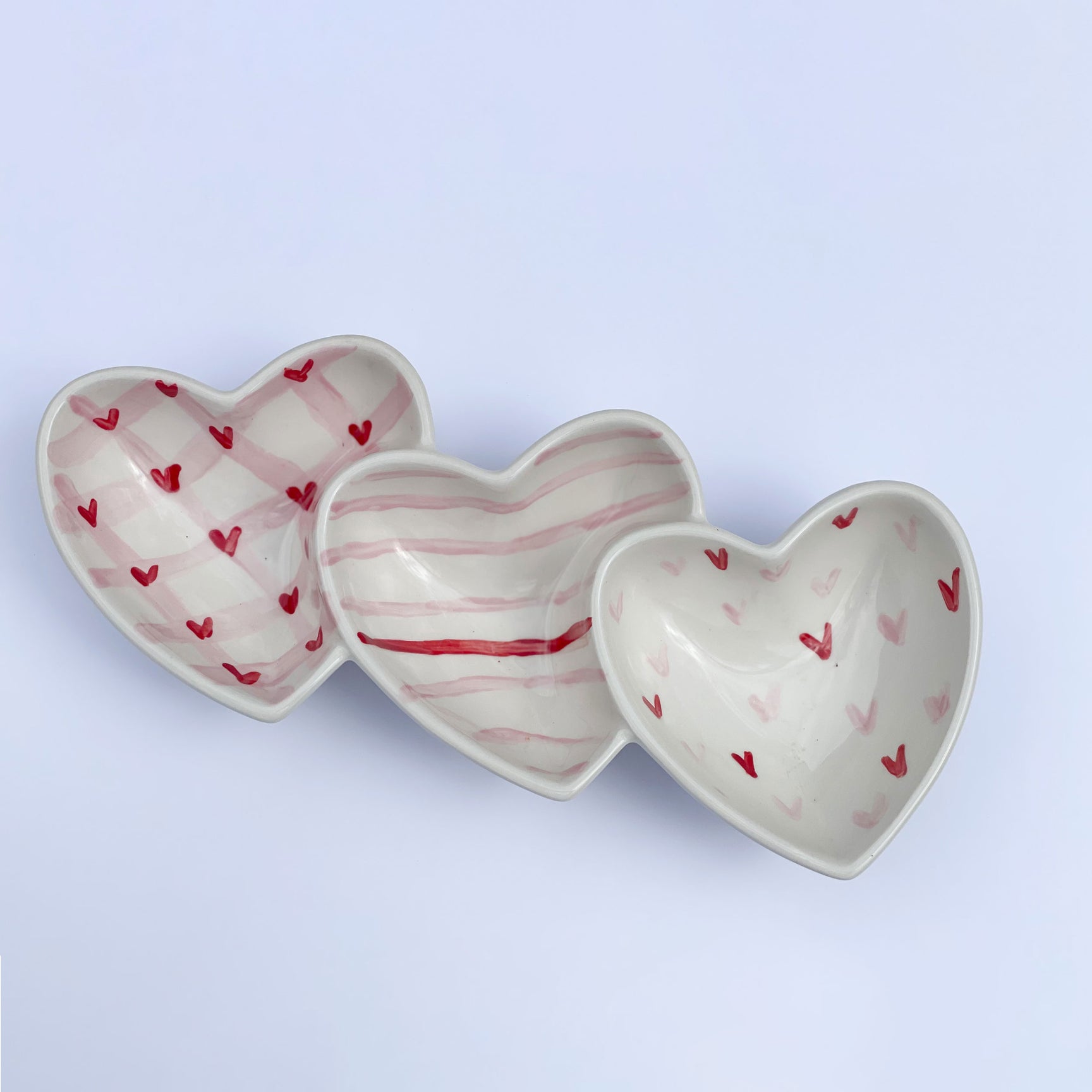 Pink and Red Triple Heart Dish – For Pete's Sake Pottery