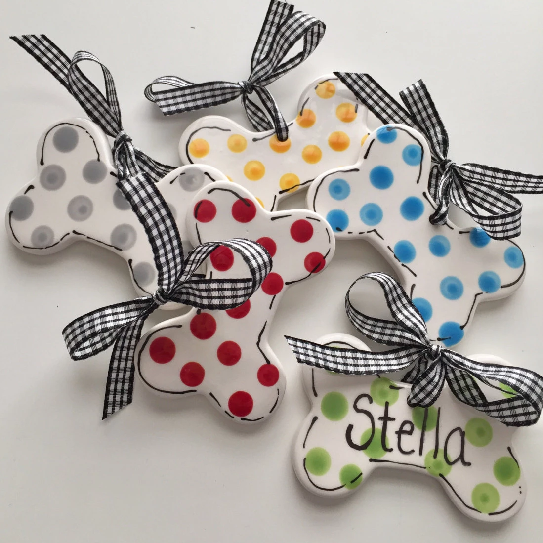 Personalized Dog Bone Christmas Ornament – For Pete's Sake Pottery